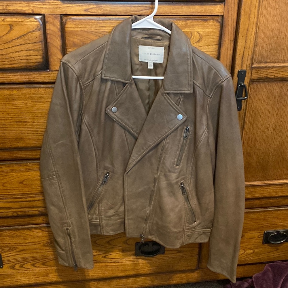 100% Lamb Skin Leather Moto Style Jacket - Gem